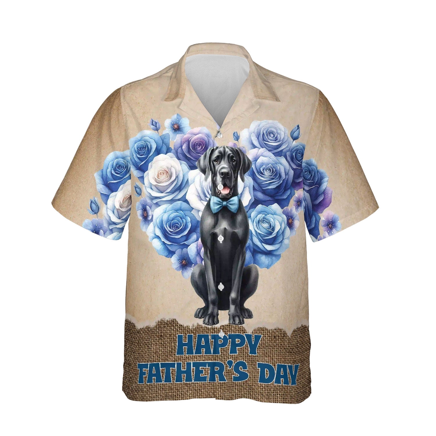 Great Dane Proud Dad Happy Father's Day Hawaiian Shirt Breathable ...