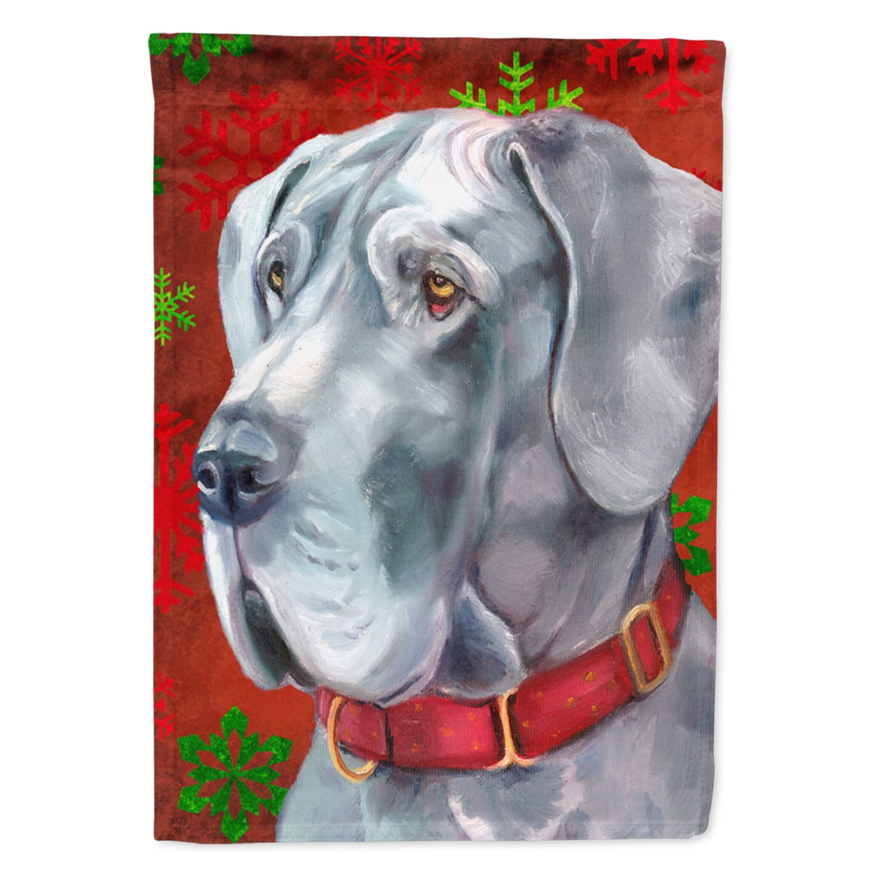Great Dane Red Snowflakes Holiday Christmas House Flag - Walmart.com