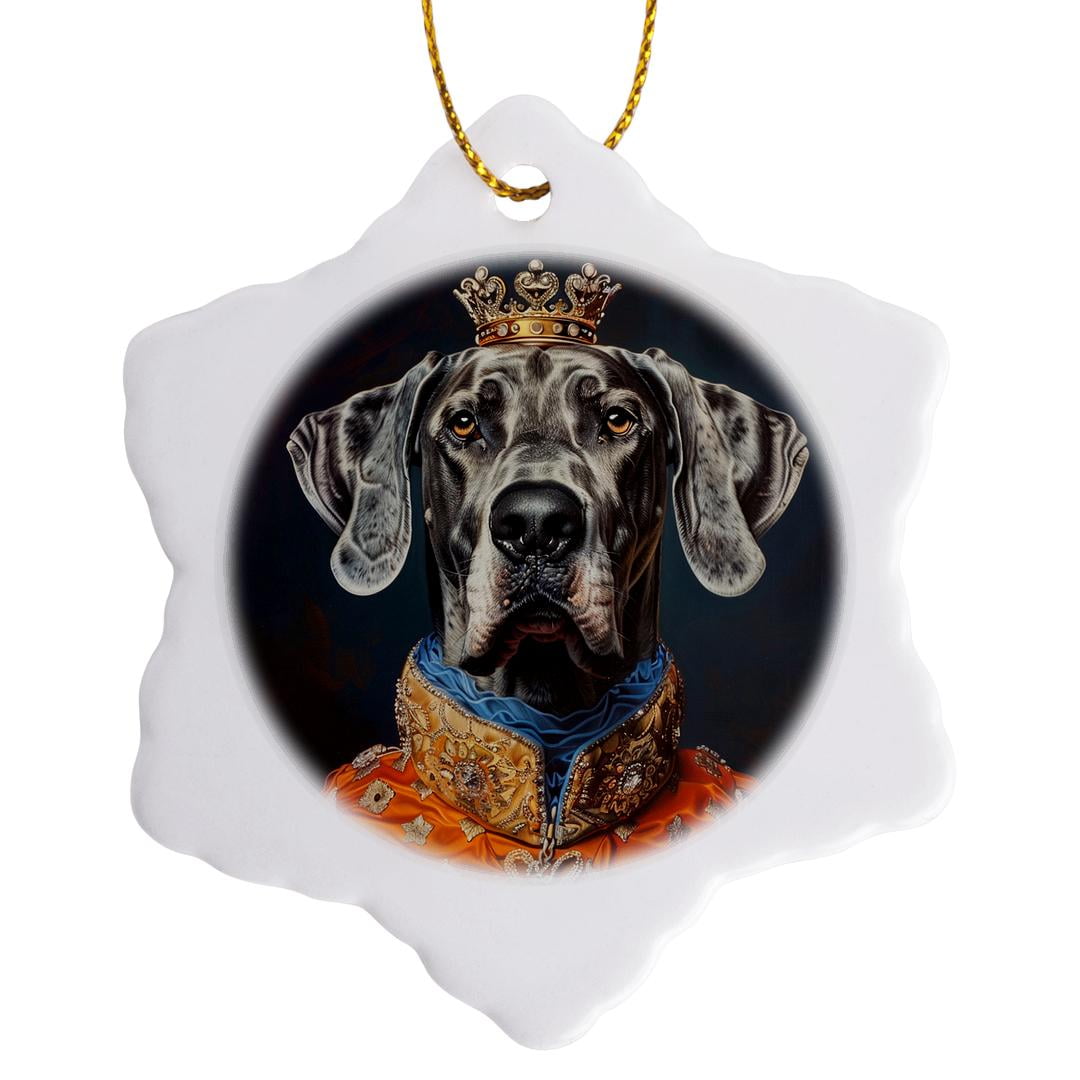 3drose, Great Dane, Royal Portrait Canine Majesty, 3 inch Snowflake ...