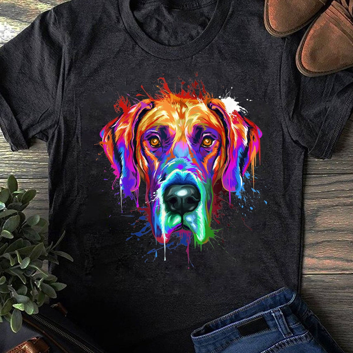 Great Dane Splash Art Dane Shirts, Great dane gifts T-Shirt - Gift for ...