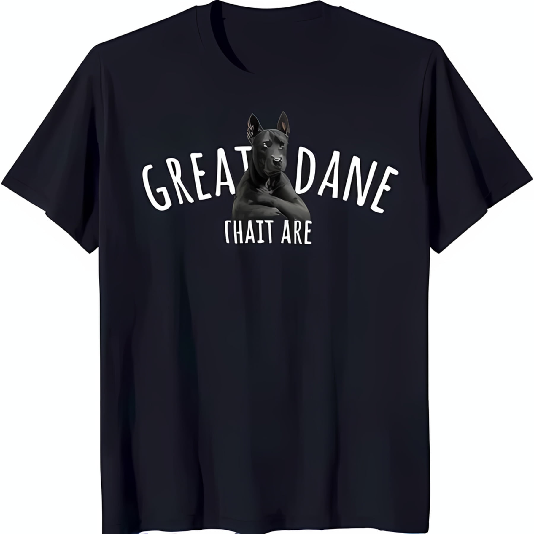 Great Dane T-Shirt with Serious Black Dog Design Unique Pet Lover Tee ...