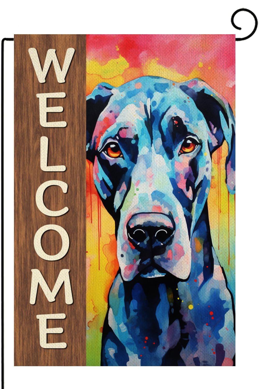 Great Dane Welcome Garden Flag Dogs Paw Prints Spring Yard Flag Pet ...