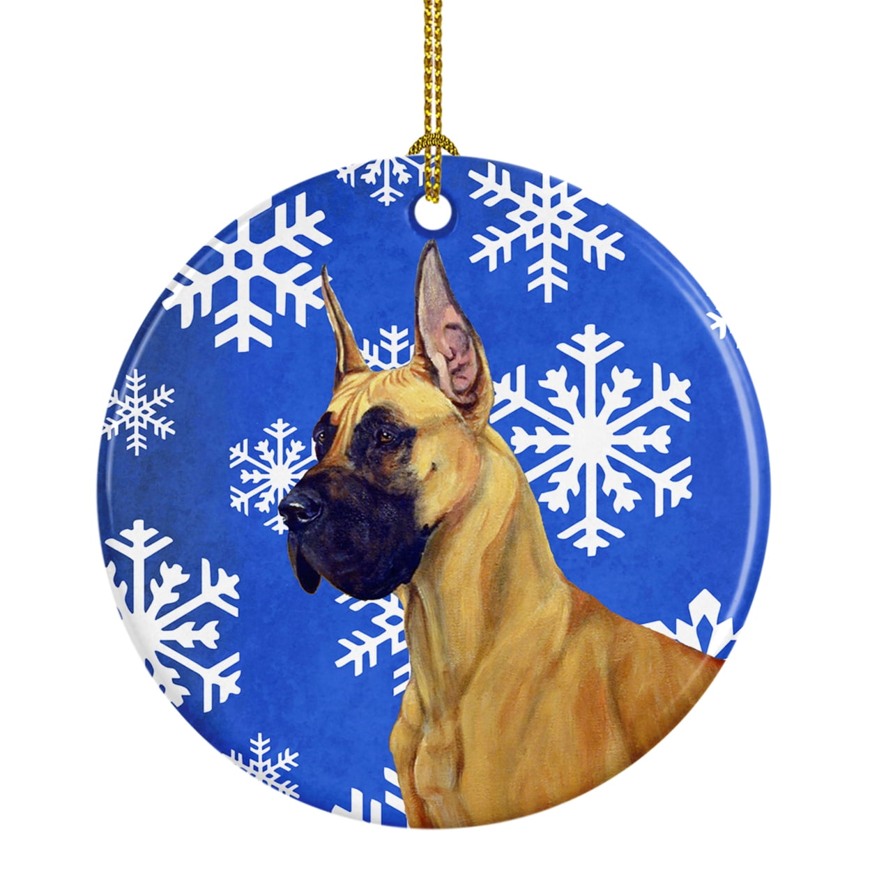 Carolines Treasures LH9265-CO1 Great Dane Winter Snowflake Holiday ...
