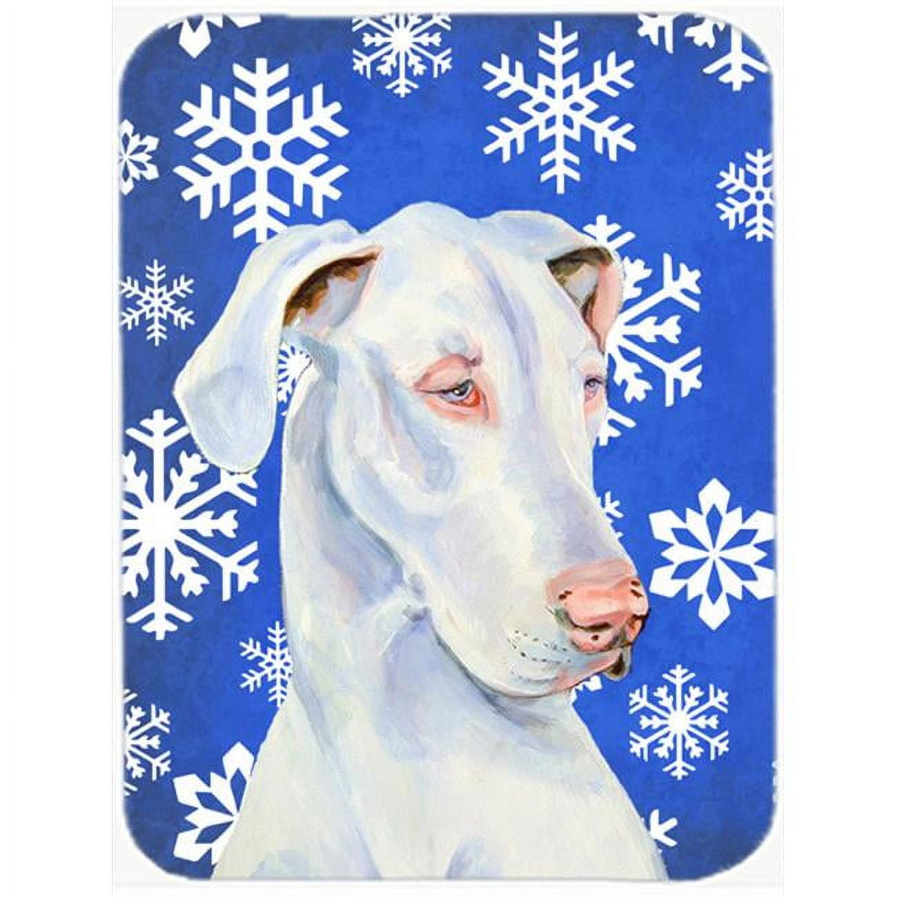 Great Dane Winter Snowflakes Holiday Glass Cutting Board - Large ...