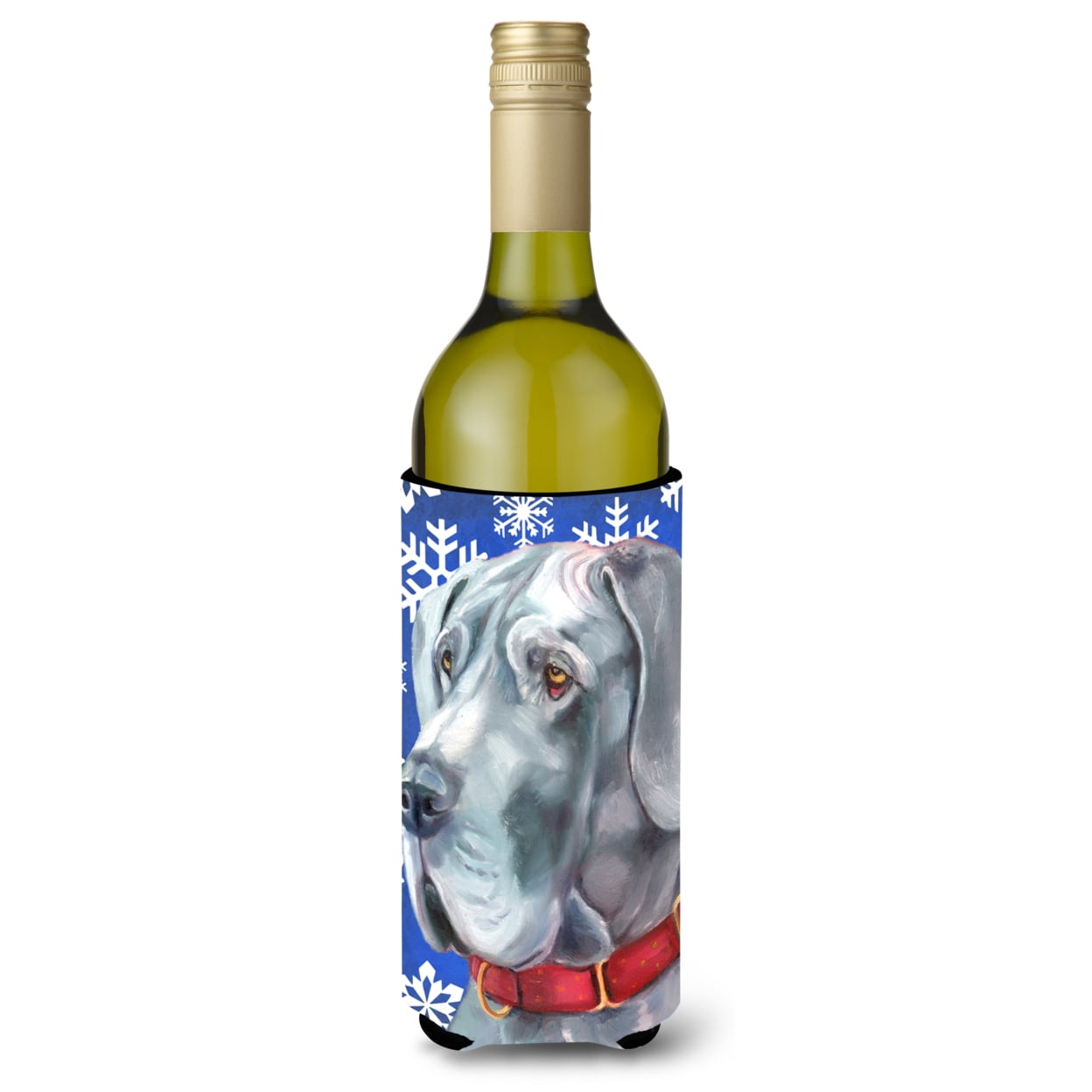 Great Dane Winter Snowflakes Holiday Wine Bottle Hugger - Walmart.com