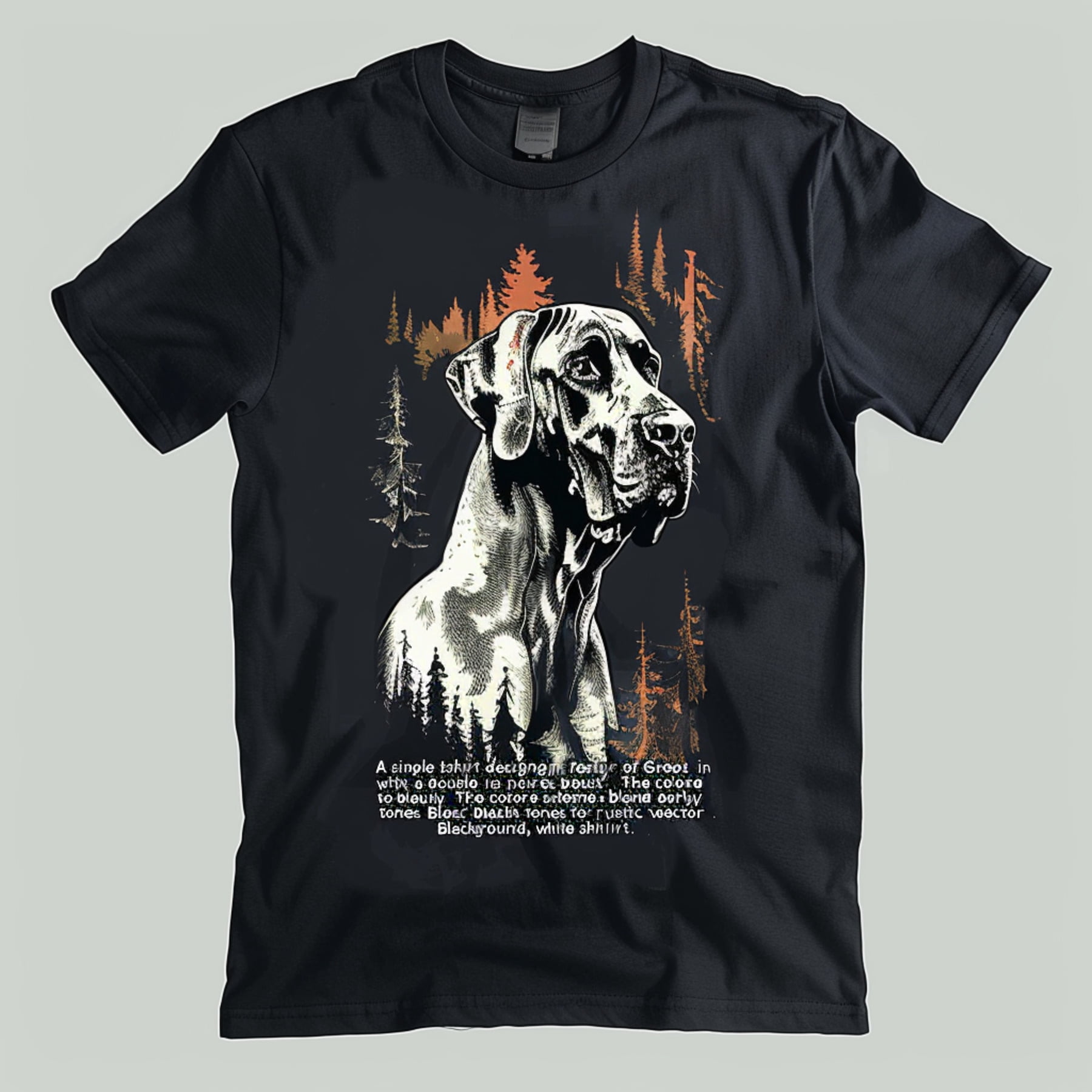 Great Dane in Nature: Rustic Charm Black TShirt Design - Walmart.com