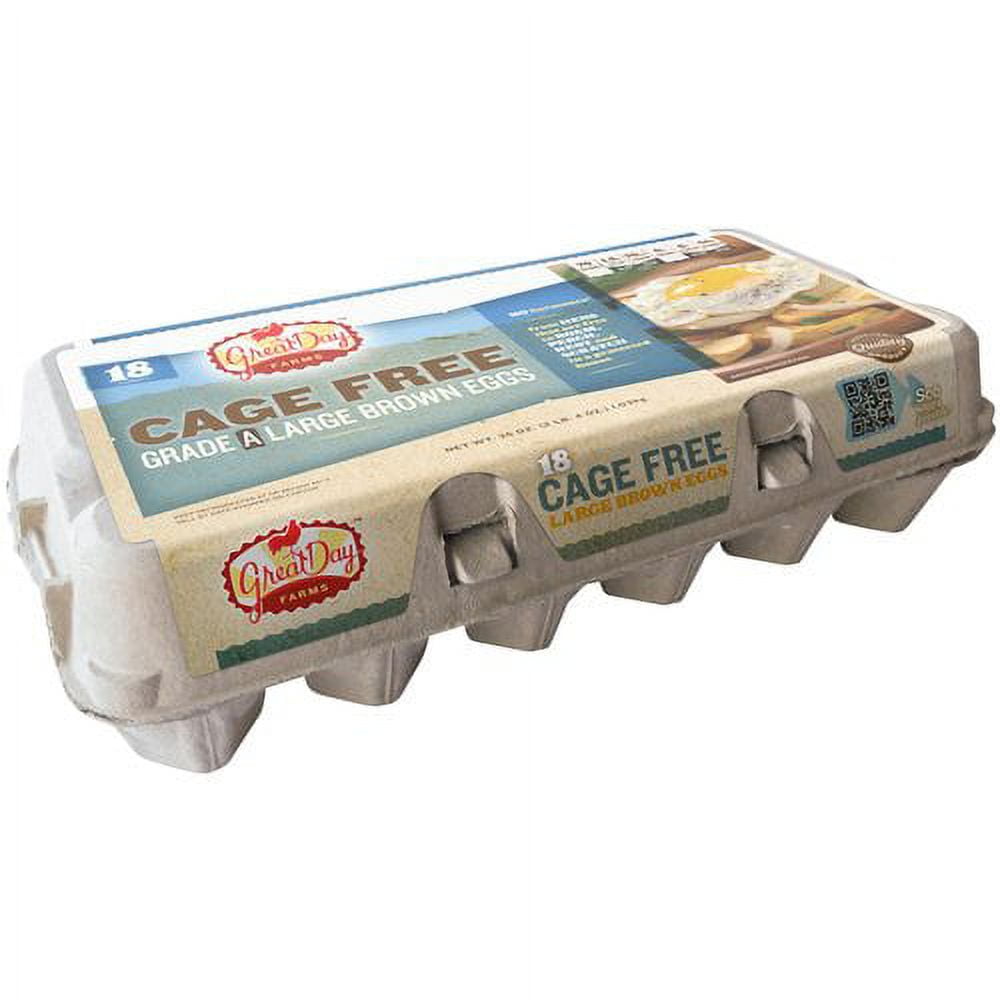 Great Day Farms Cage Free Large Brown A Eggs, 18 Count - Walmart.com