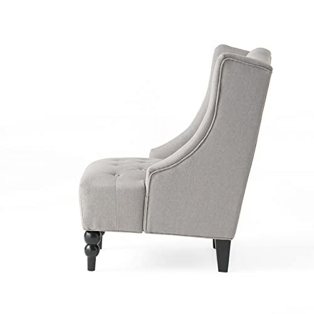Great Deal Furniture Clarice Tall Wingback Tufted Fabric Accent Chair ...