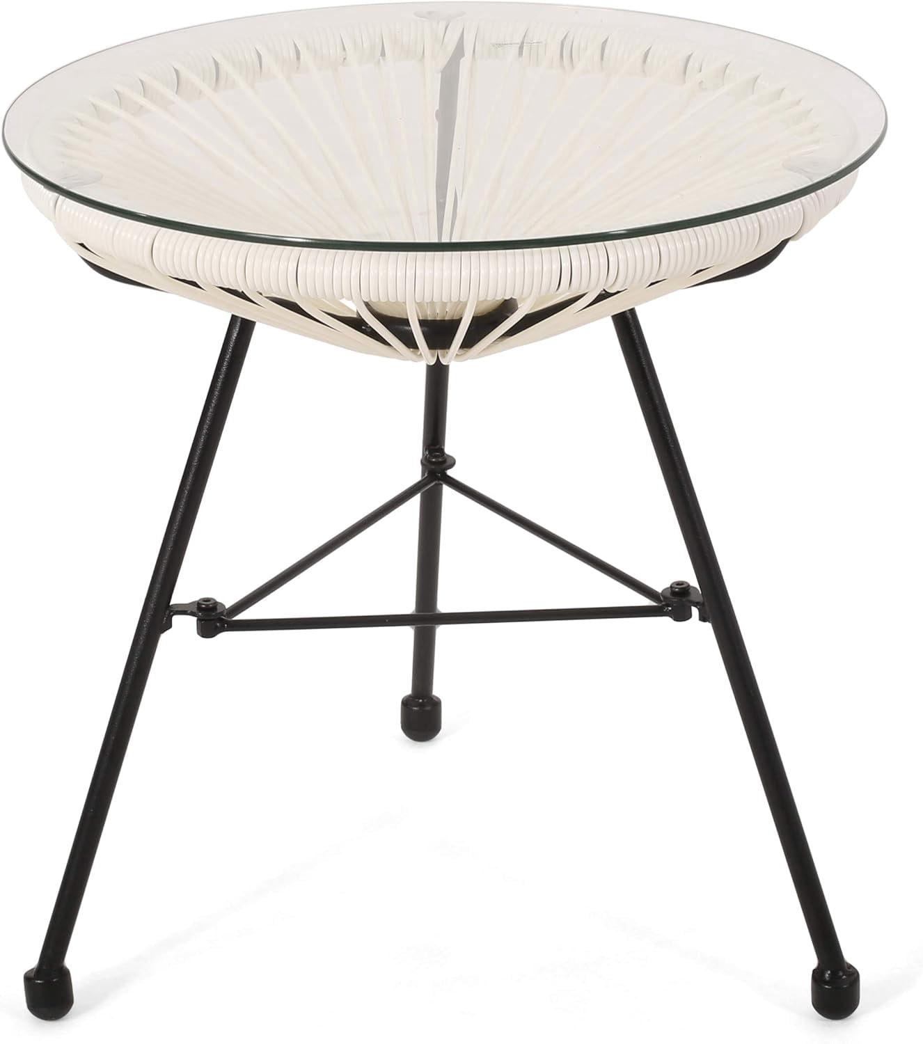 Great Deal Furniture Novia Outdoor Modern Faux Rattan Side Table with ...