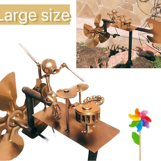Great Decor Handmade Metal Drummer Windmill,Percussionist Music ...