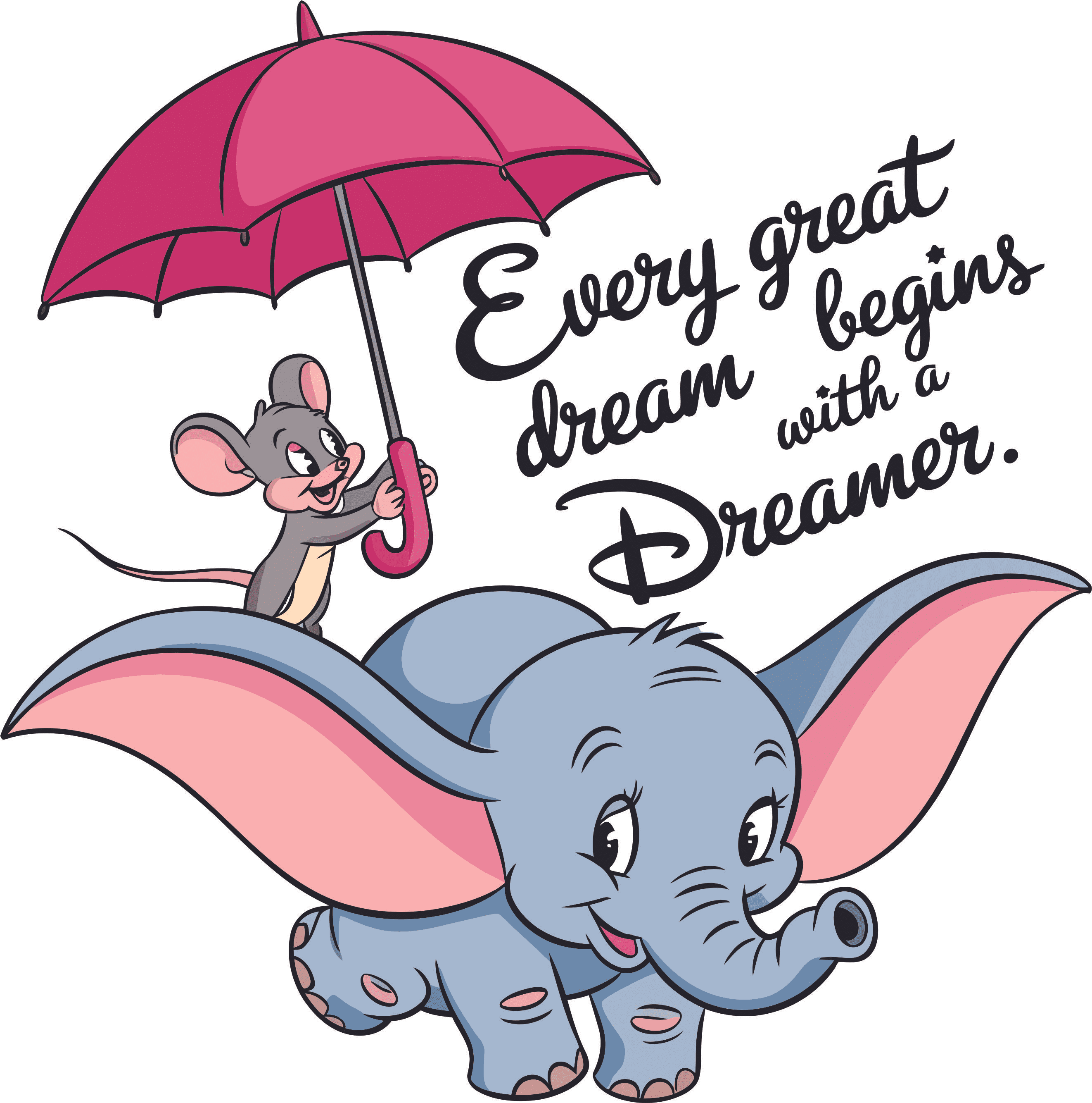 Great Dreams Begin With A Dreamer Flying Elephant Mantra Positive ...