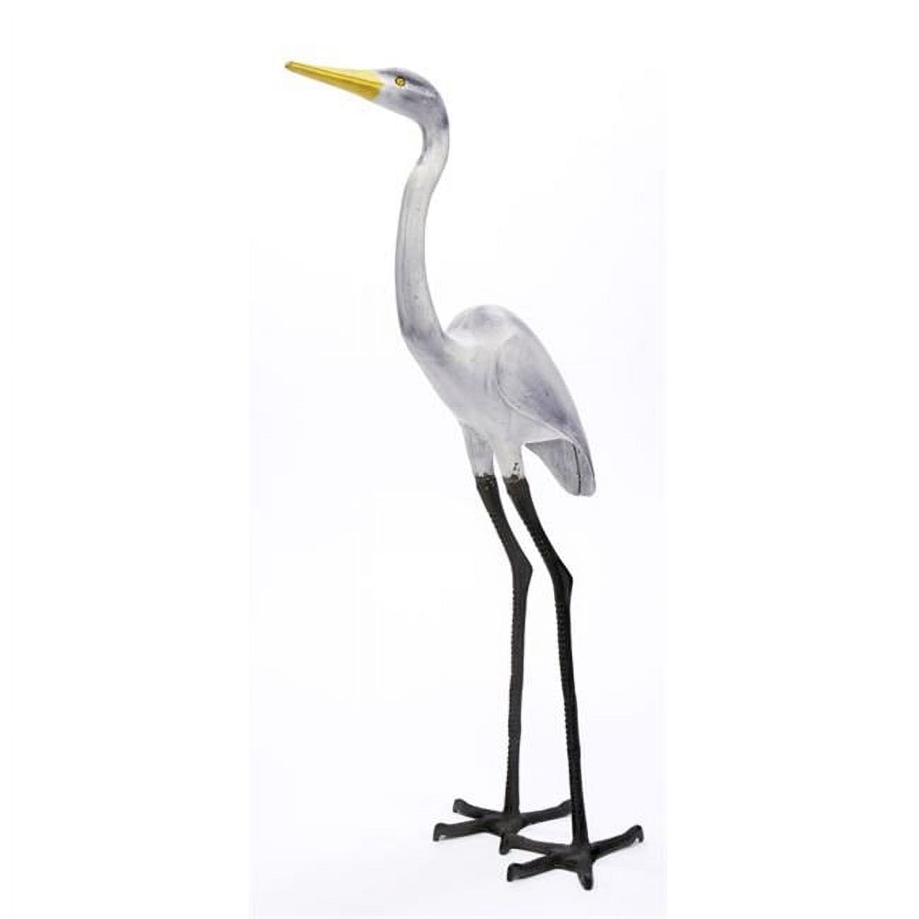 Great Egret Statue in Black- White- Yellow Alum - Walmart.com