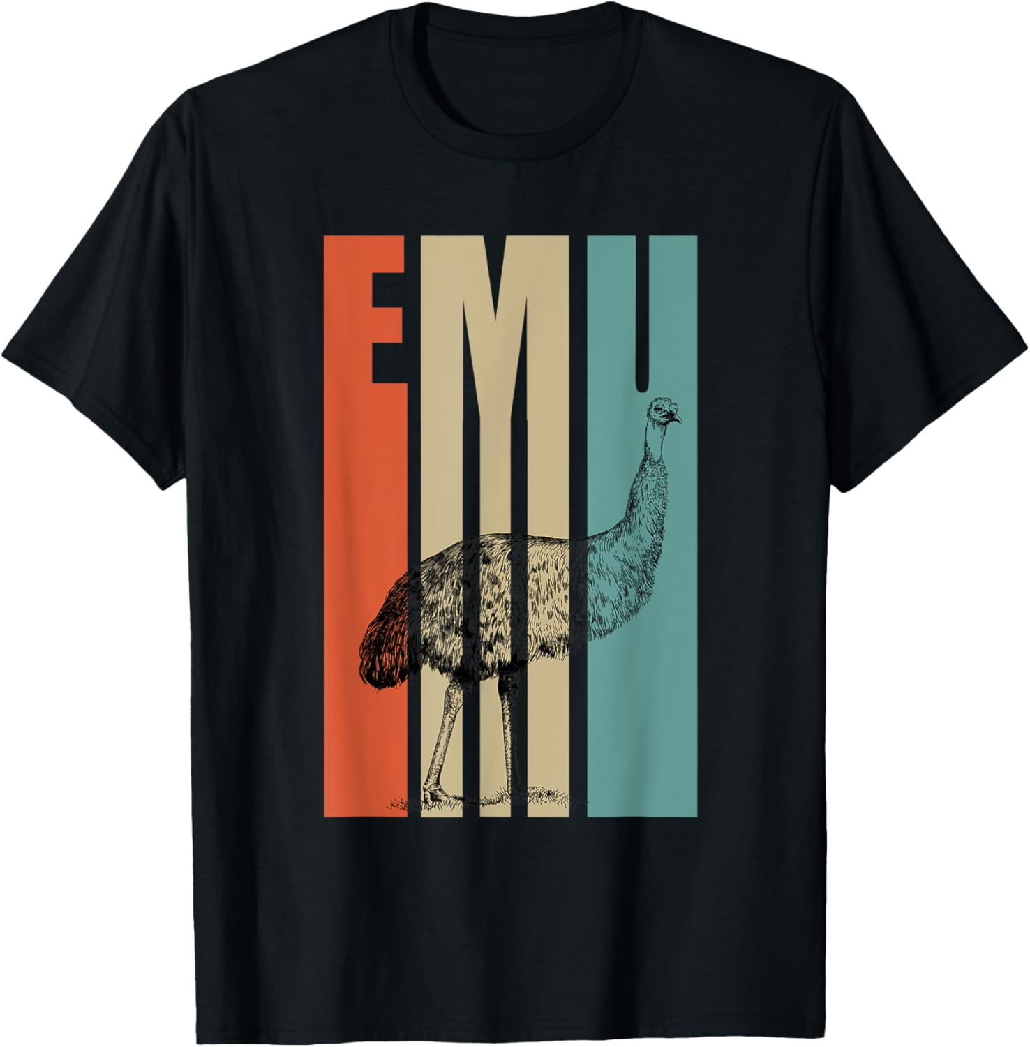 Great Emu Retro Design Bird Love Emus T-Shirt - Walmart.com