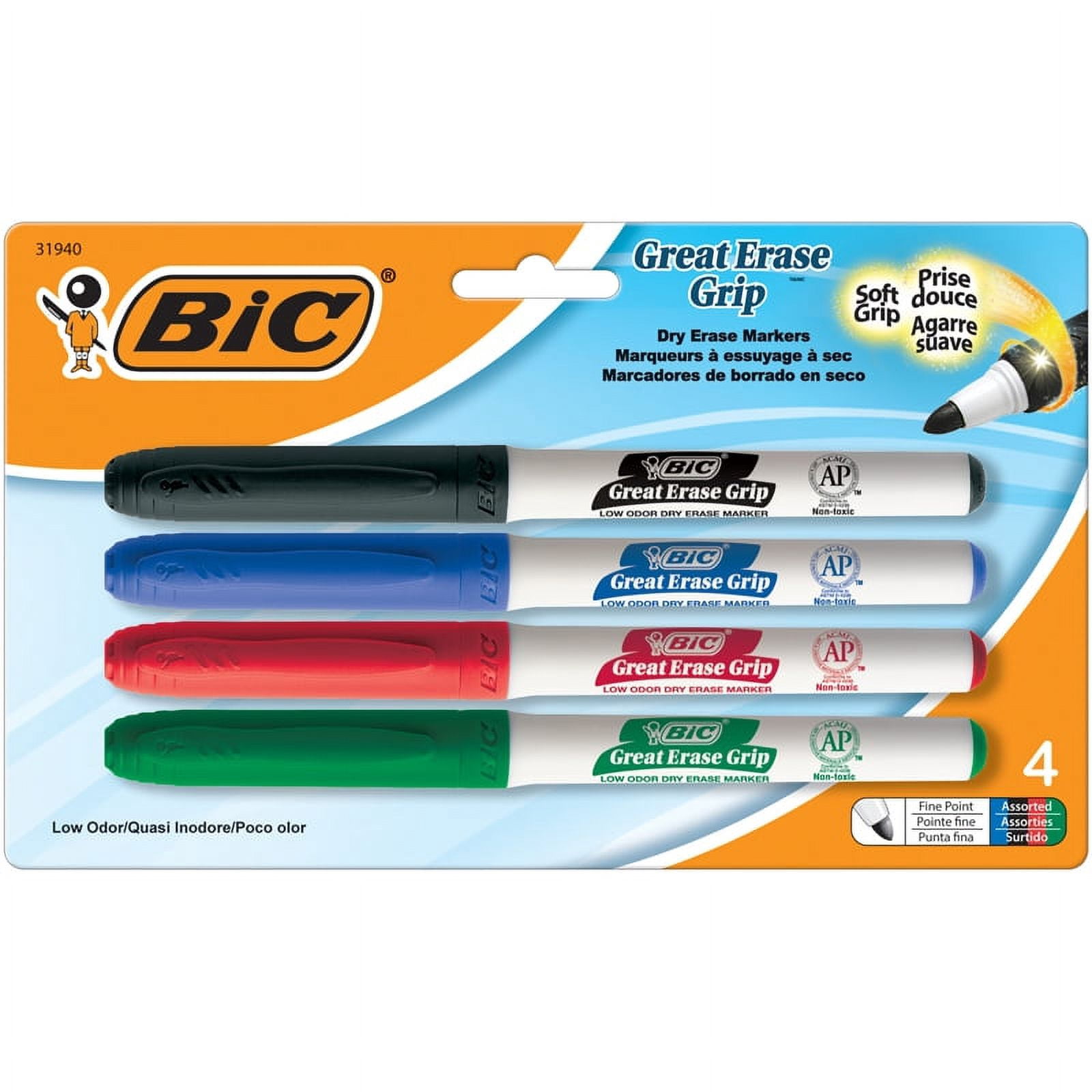 Great Erase Low Odor Dry Erase Markers, Fine Point, Assorted Colors ...