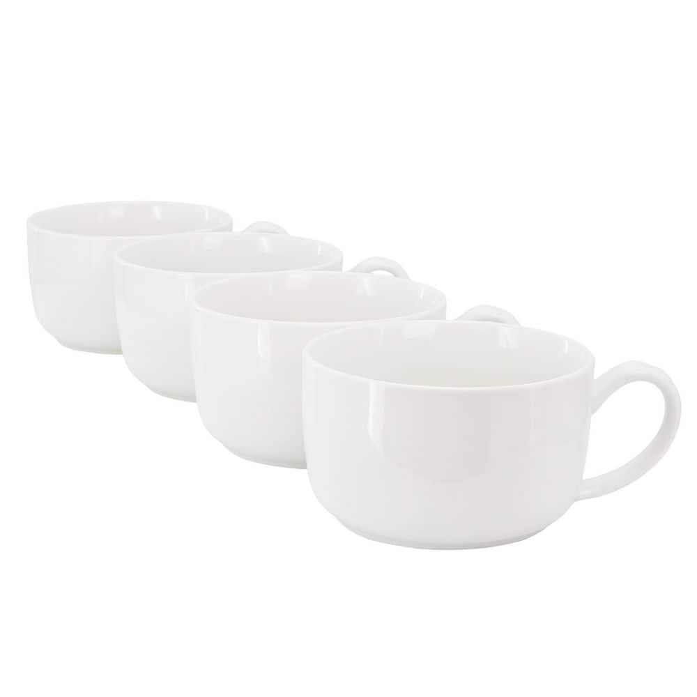 Great Essentials 4 Piece 32.5 Ounce Fine Ceramic Large Latte Cup Set in ...