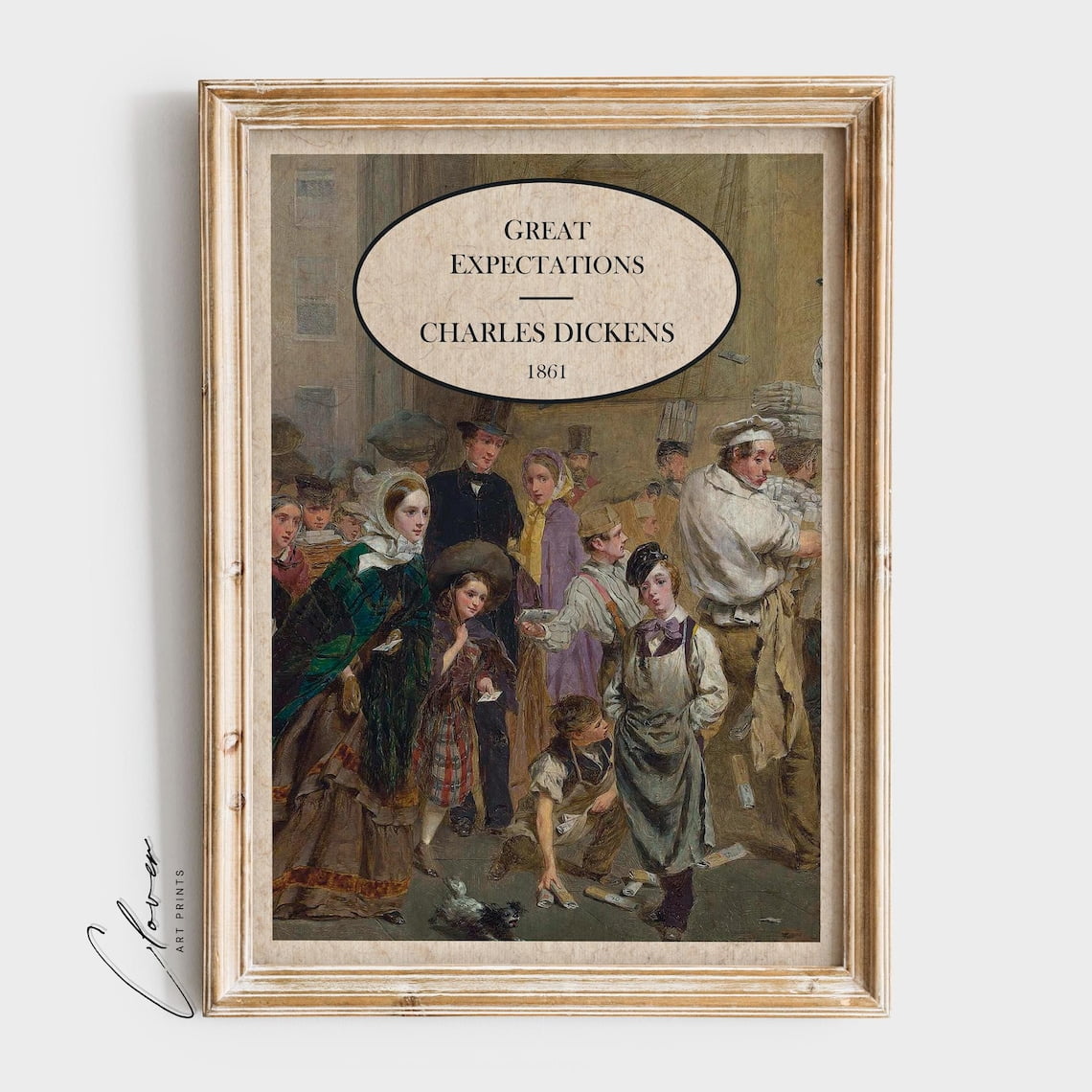 Great Expectations Book Cover Print, Vintage Charles Dickens, Library ...