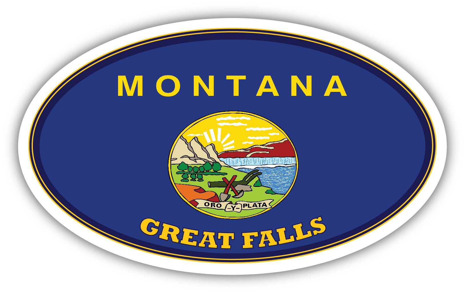 Great Falls City Montana State Flag | MT Flag Cascade County Oval State ...