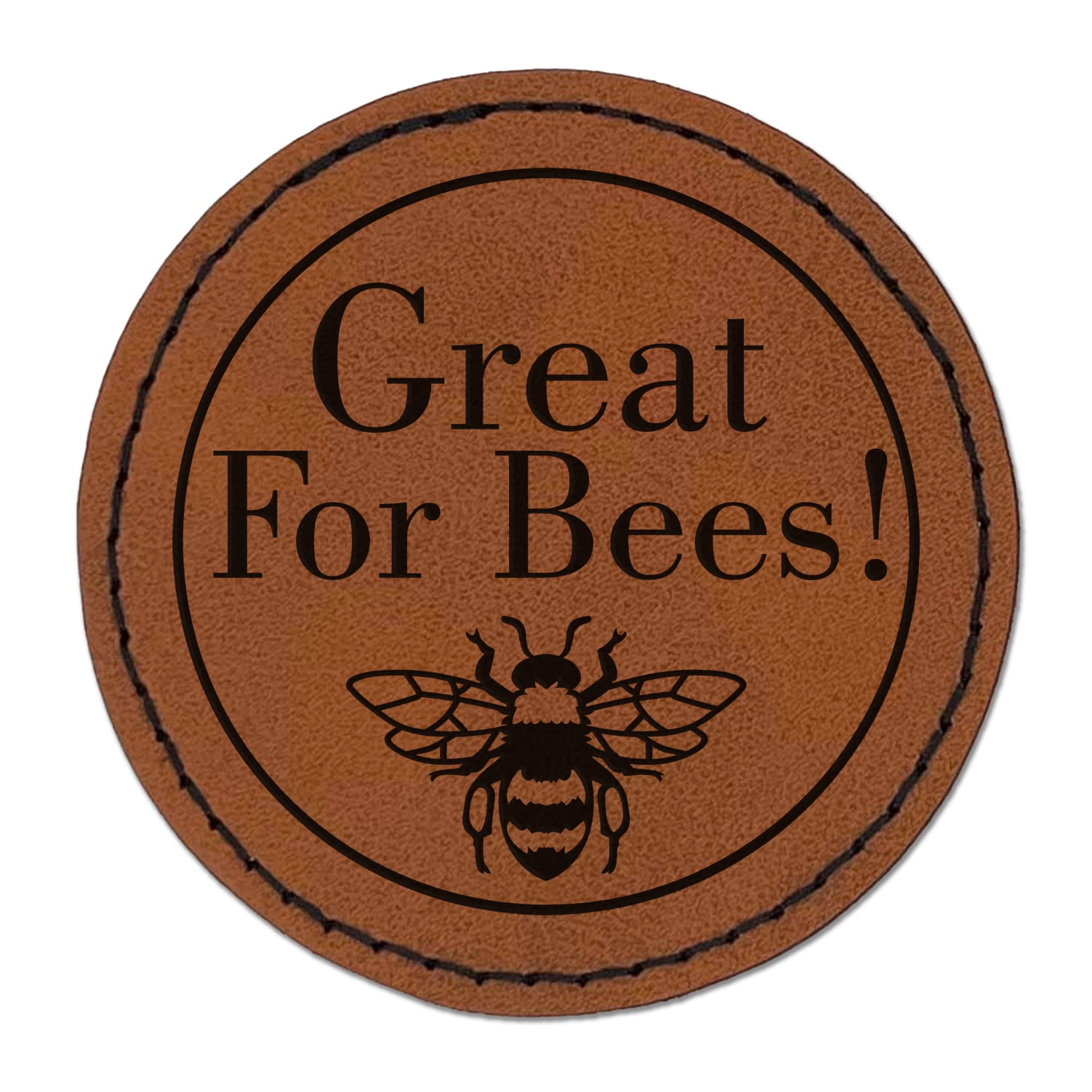 Great For Bees Flower Seed Packet Label 2.5" Faux Leather Round ...