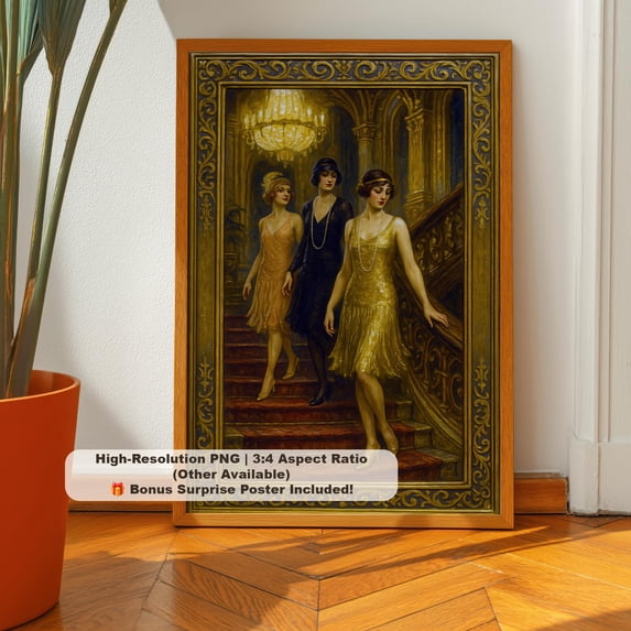 Great Gatsby Inspired Art, Art Deco Wall Decor, Roaring Twenties Poster ...