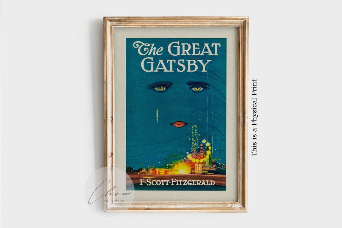 The Great Gatsby Vintage, Classic Literature Wall Art, F. Scott ...
