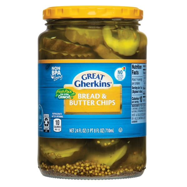 Great Gherkins Sweet Bread & Butter Sliced Pickles 24 fl oz - Walmart ...