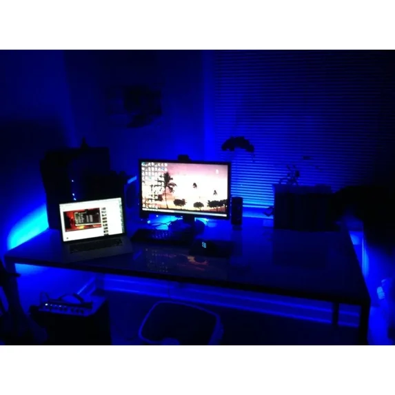 Great Gift For Gamers Players Gaming Computer Desk Led Accent Lighting ...