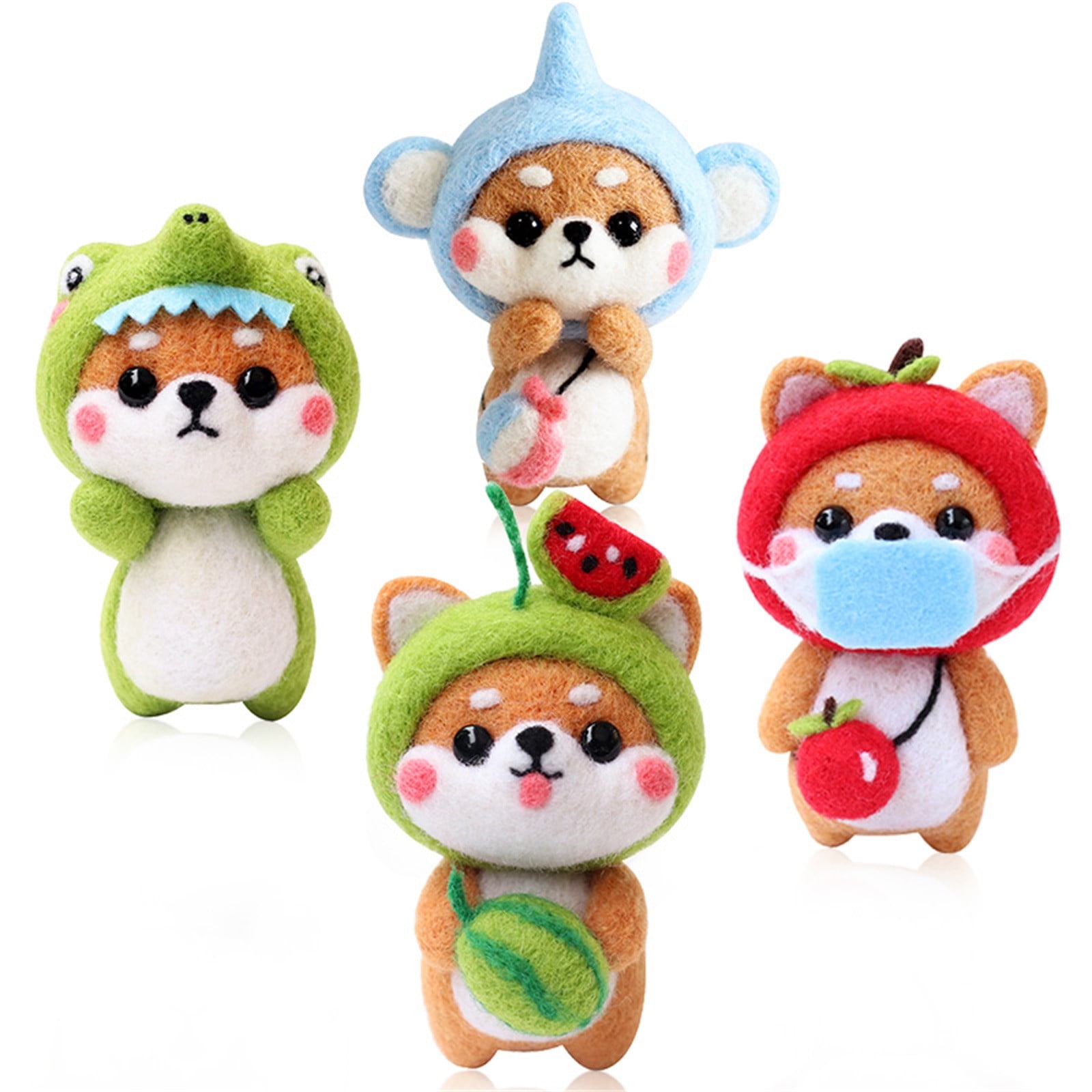 Great for Gifting, Diy Poke Wool Dog Felt Kit, Cute Animal Pattern ...