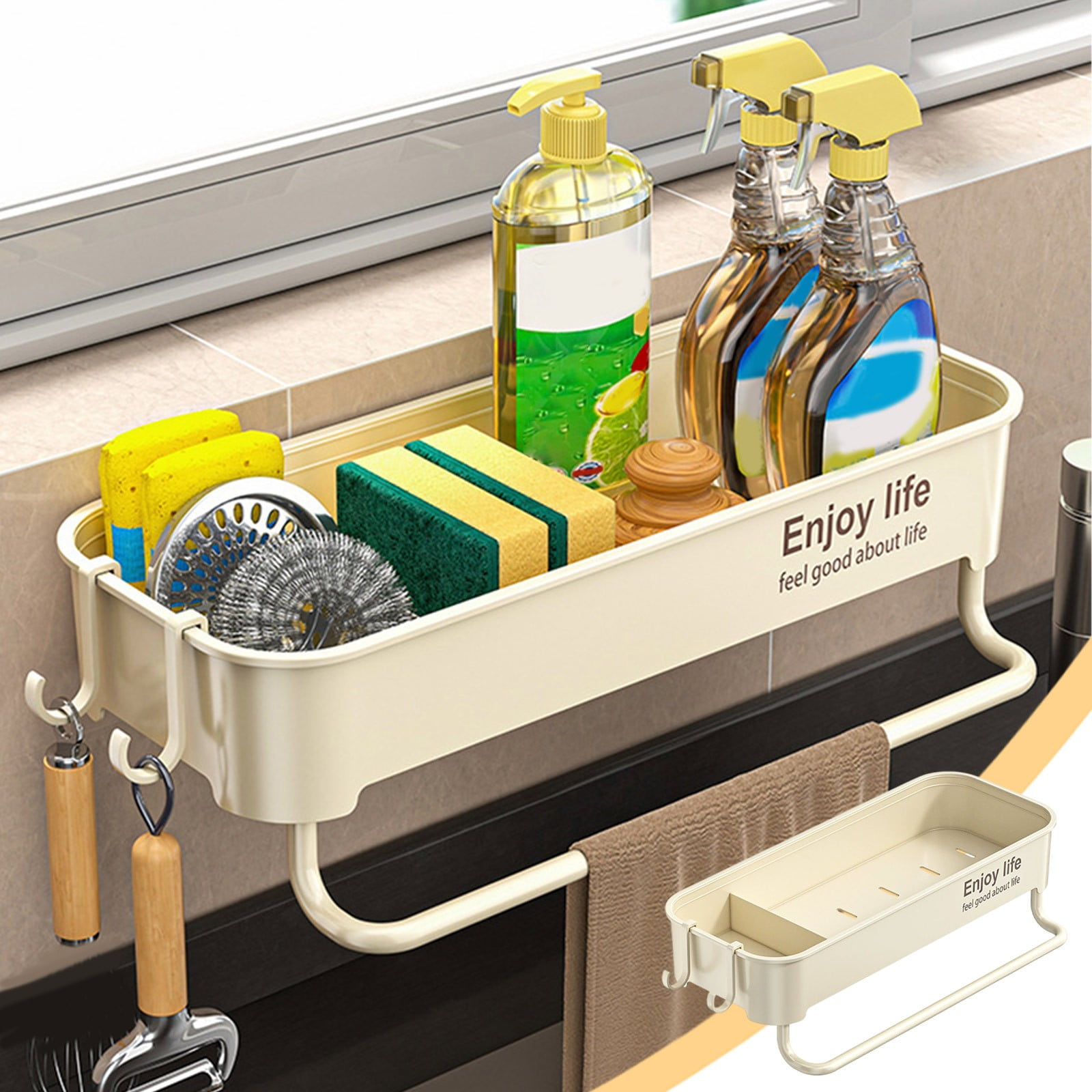 Great for Gifting, Wall Mounted Sink Rack, Steel Drainage Basket ...