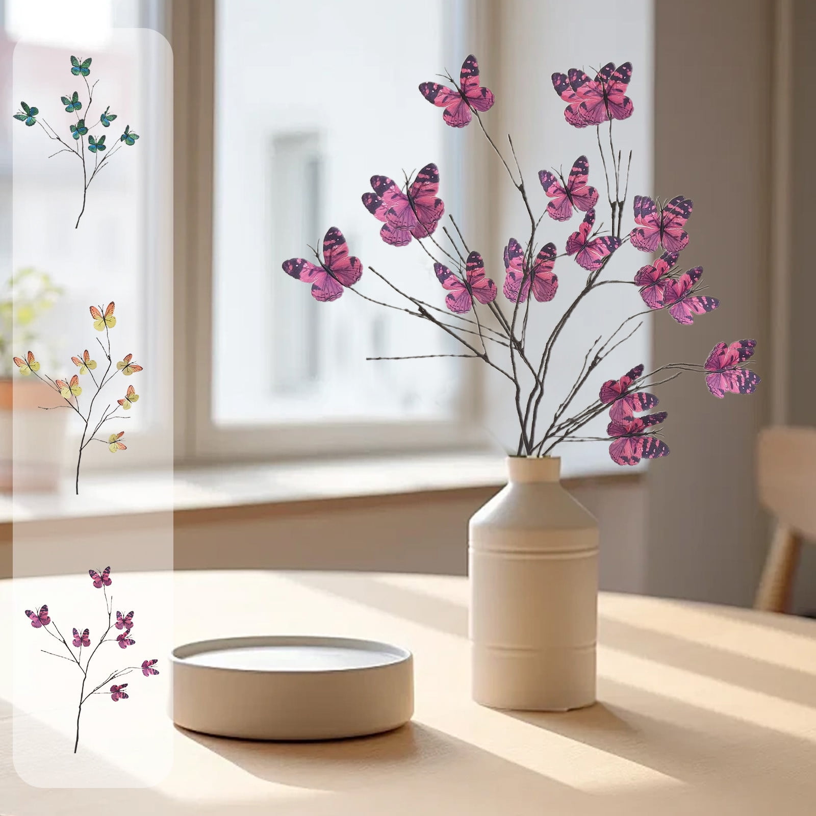 Great Gifts for Less Butterflies Artificial Flowers Interior ...