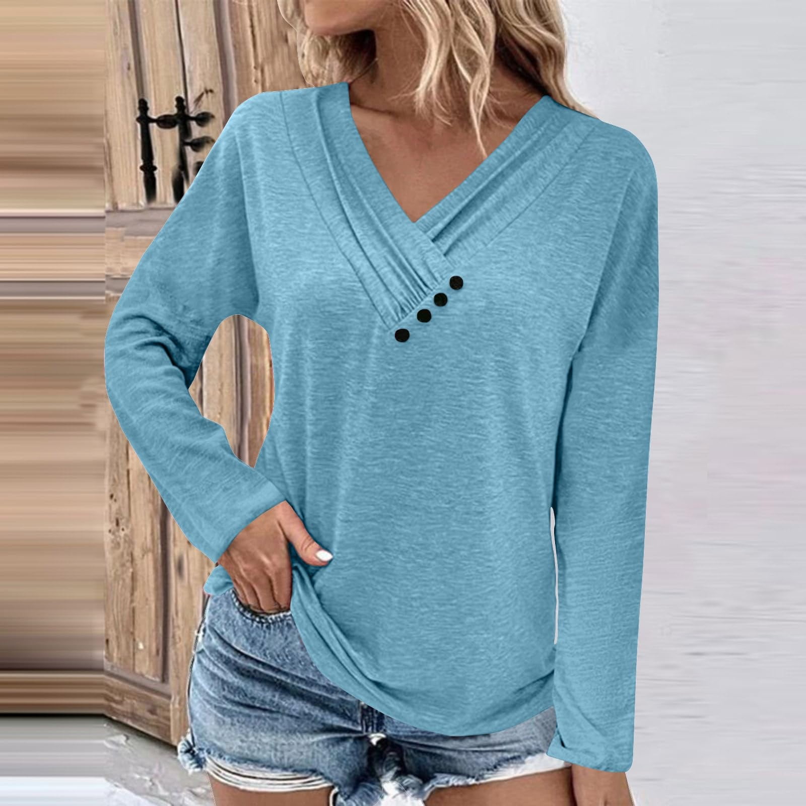 Great Gifts for Less Ofreoo Women's Fashion Solid Loose T-shirt Long ...