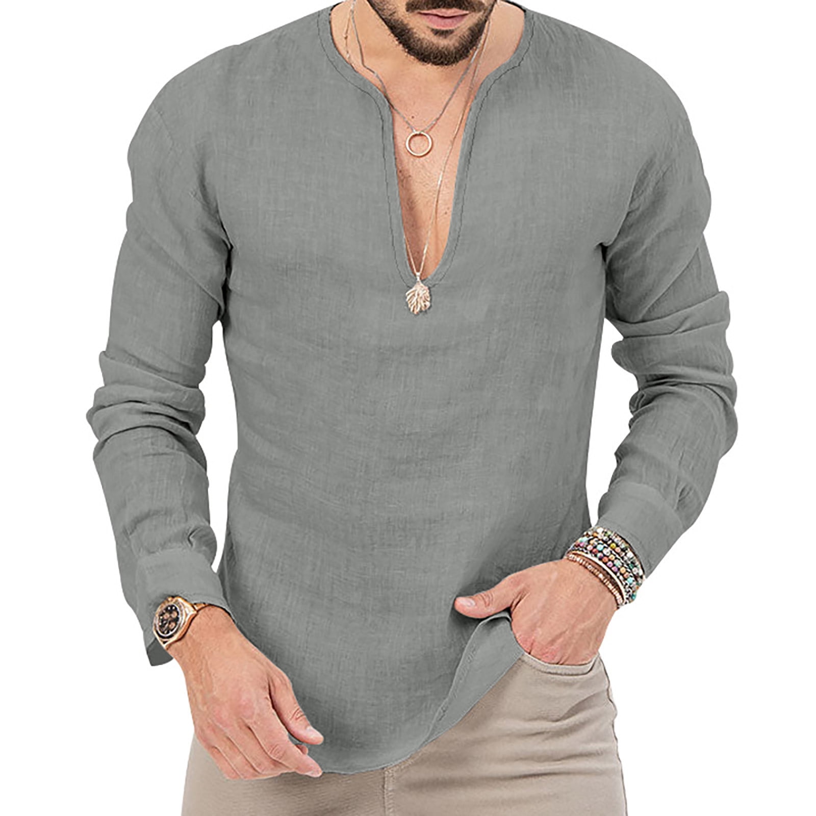 Great Gifts for less Ofreoo Men's Formal Color Print Shirt N Long ...