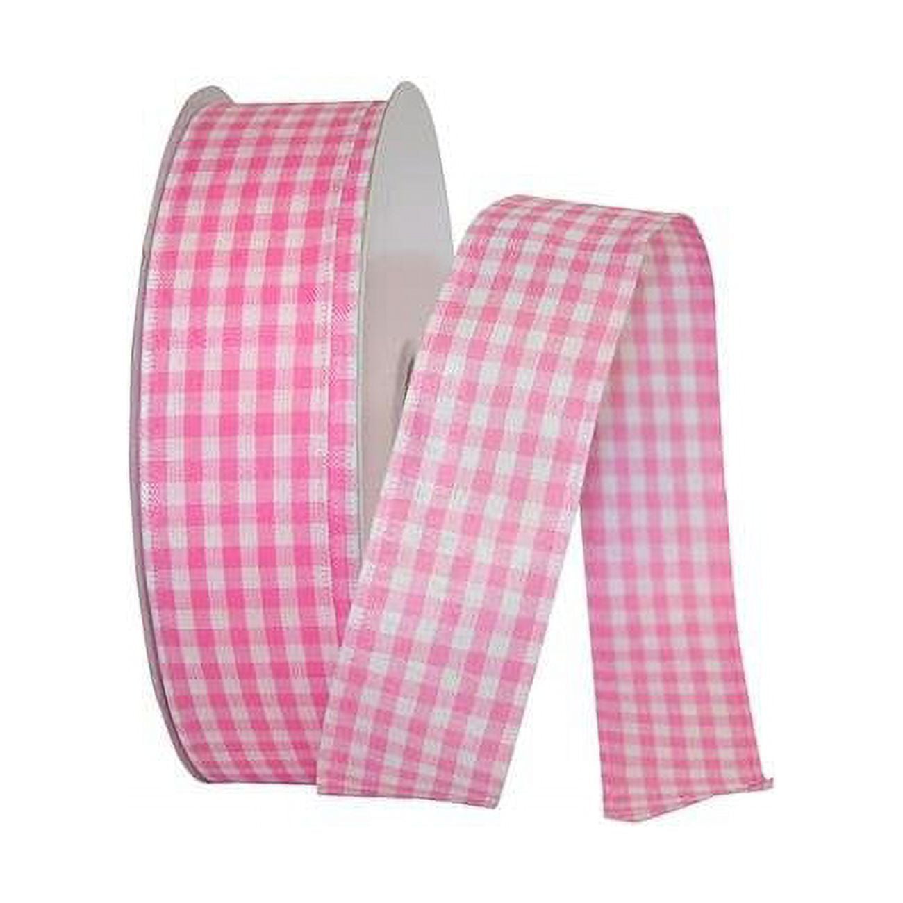 Great Gingham 3 Value Wired Edge Ribbon - Pink - 1.5 in. x 50 yards ...