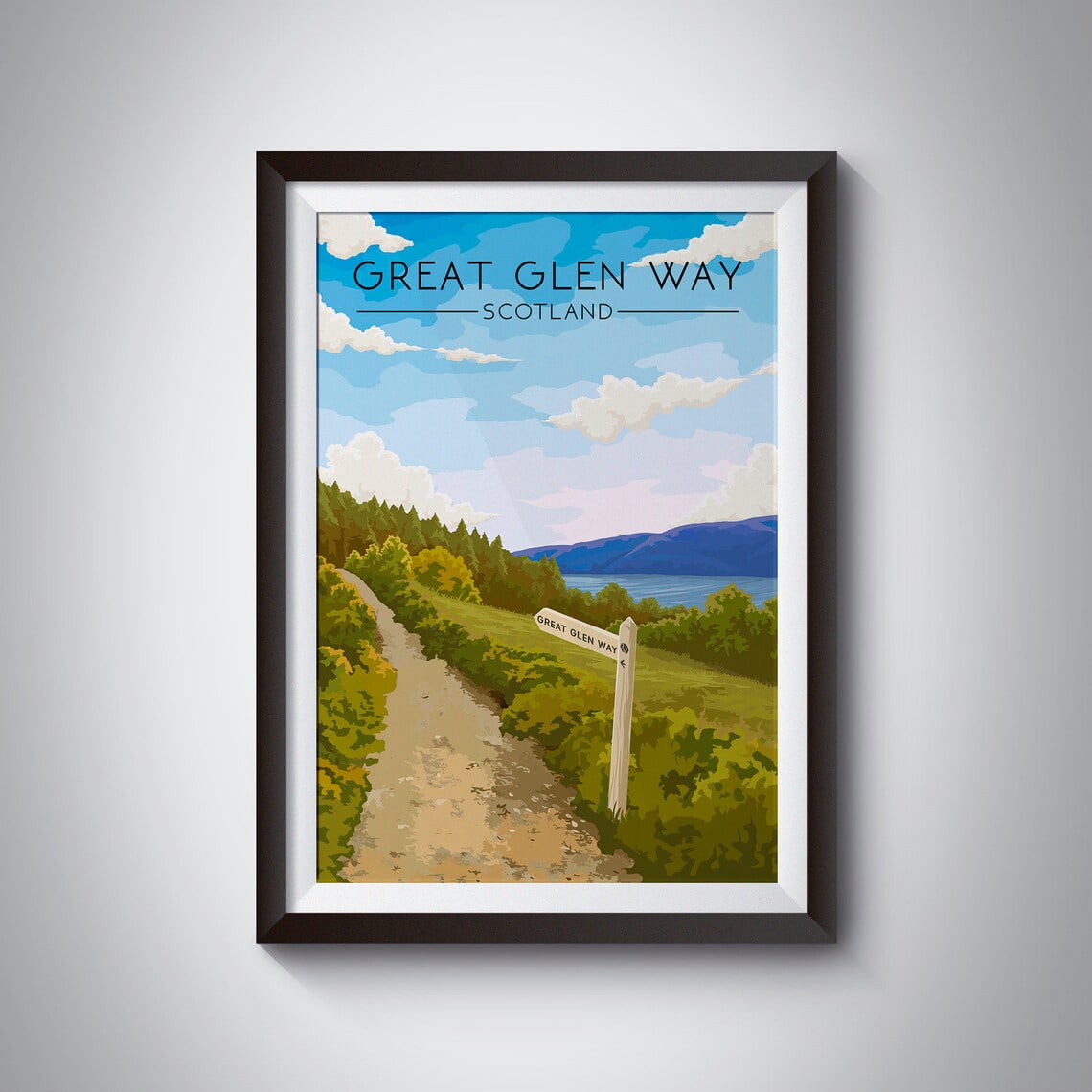 Great Glen Way Poster, National Trail Print, Hiking Poster, Scotland ...