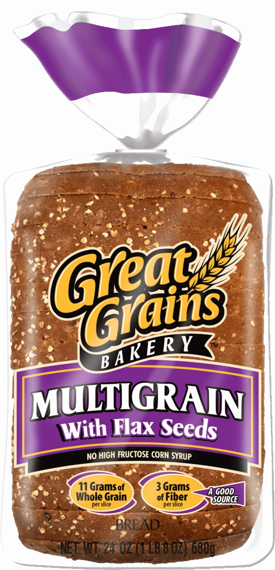 Great Grains Bakery Multigrain with Flax Seeds & Omega-3 Bread Loaf, 24 ...