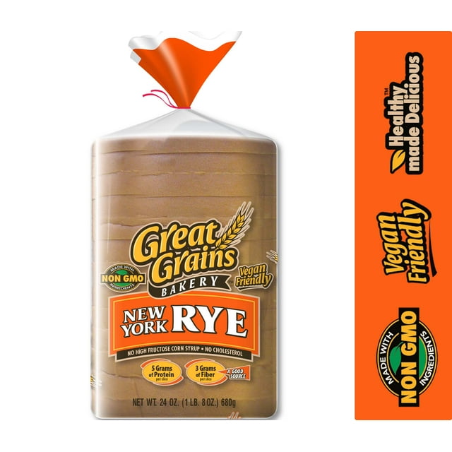 Great Grains, New York RYE, Premium Wide Pan Bread, 24 oz. - Walmart.com