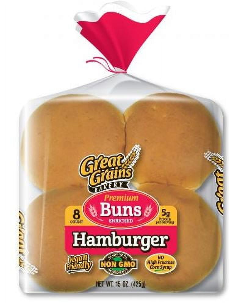 Great Grains Premium Hamburger Buns 8 ct, 15 oz - Walmart.com