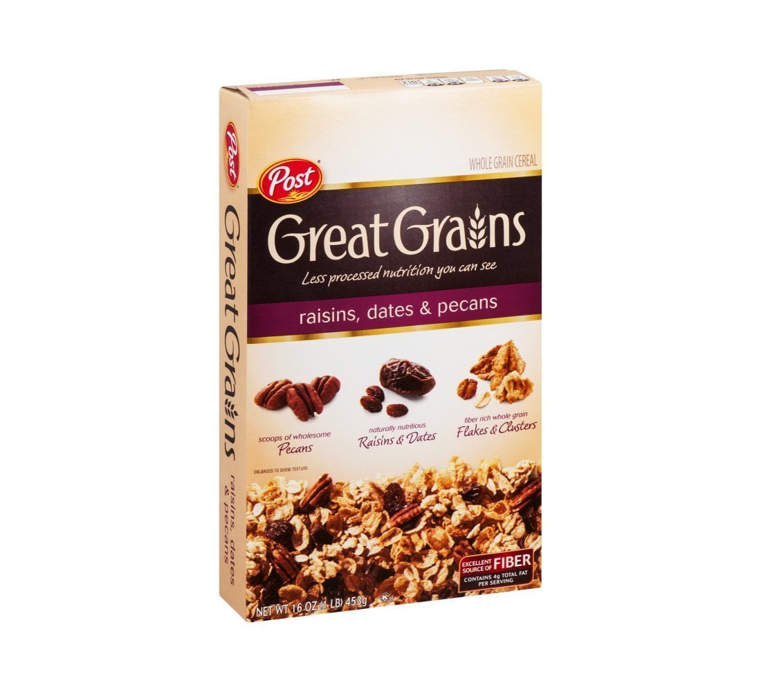 Post Selects Great AJH3 Grains Raisins, Dates & Pecans Whole Grain ...