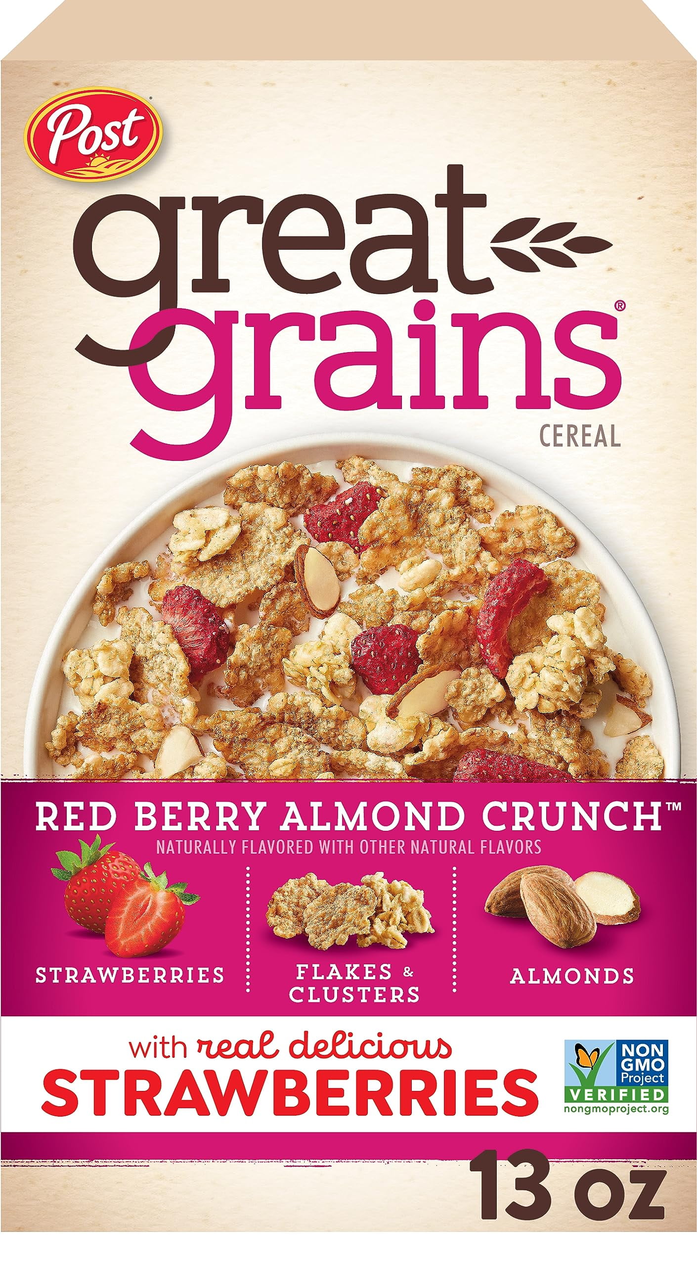 Great Grains Red Berry STF9 Almond Crunch Cereal, Strawberry Cereal ...