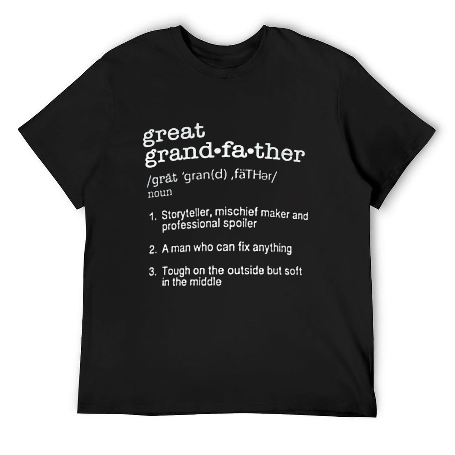 Great Grandfather Definition T Shirt -Funny Father's Day Tee Black 2X ...