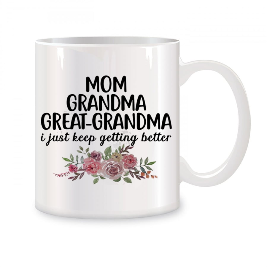 Great Grandma Coffee Mugs For Her, Floral Grandma Gifts For Birthday ...