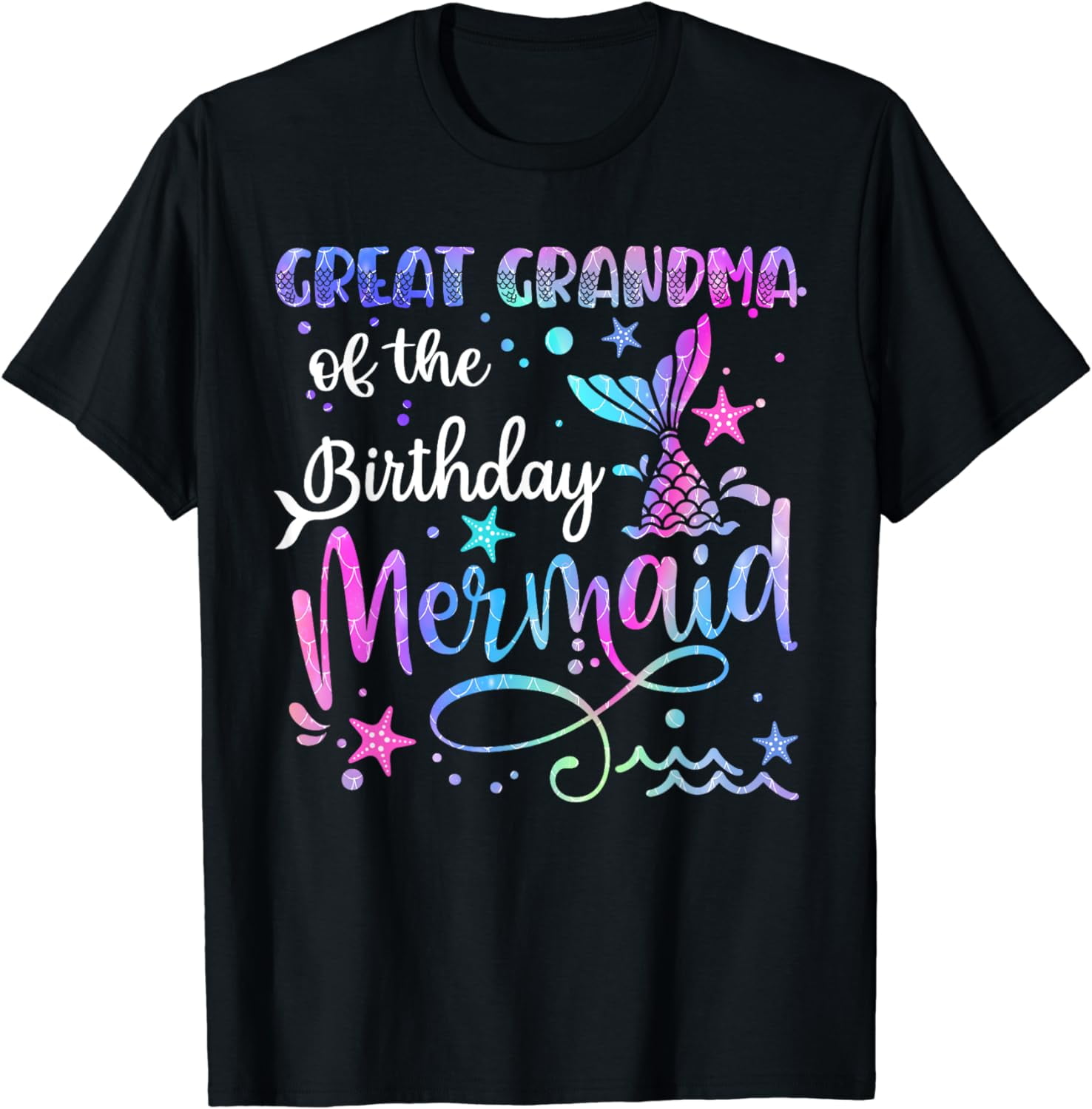 Great Grandma Of The Birthday Mermaid Matching Family mom Funny ...