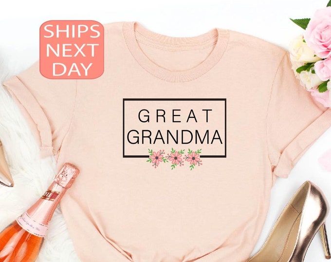 Great Grandma Shirt, Grandma Tshirt, Grandma T-shirt, Baby Announcement ...