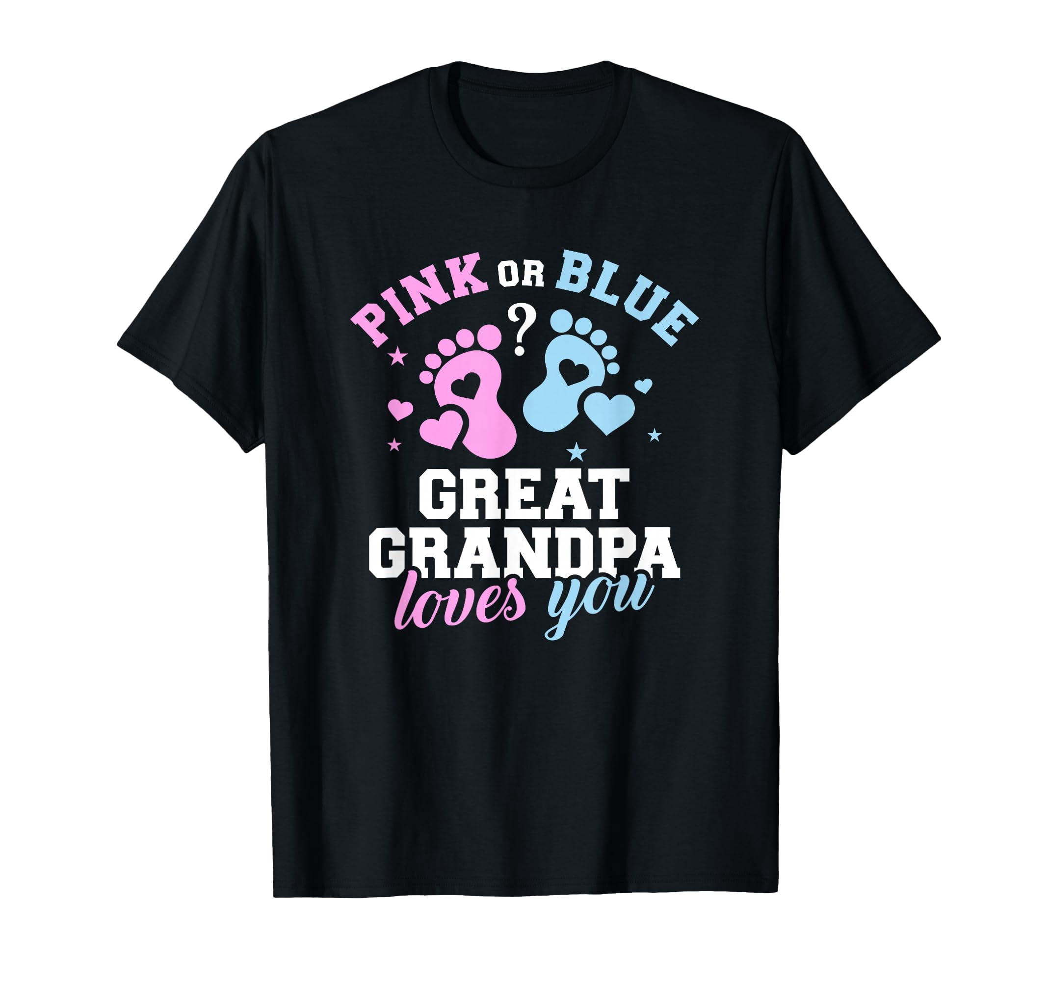 Great Grandpa Gender Reveal T-Shirt - PINK or BLUE? Baby Footprints ...