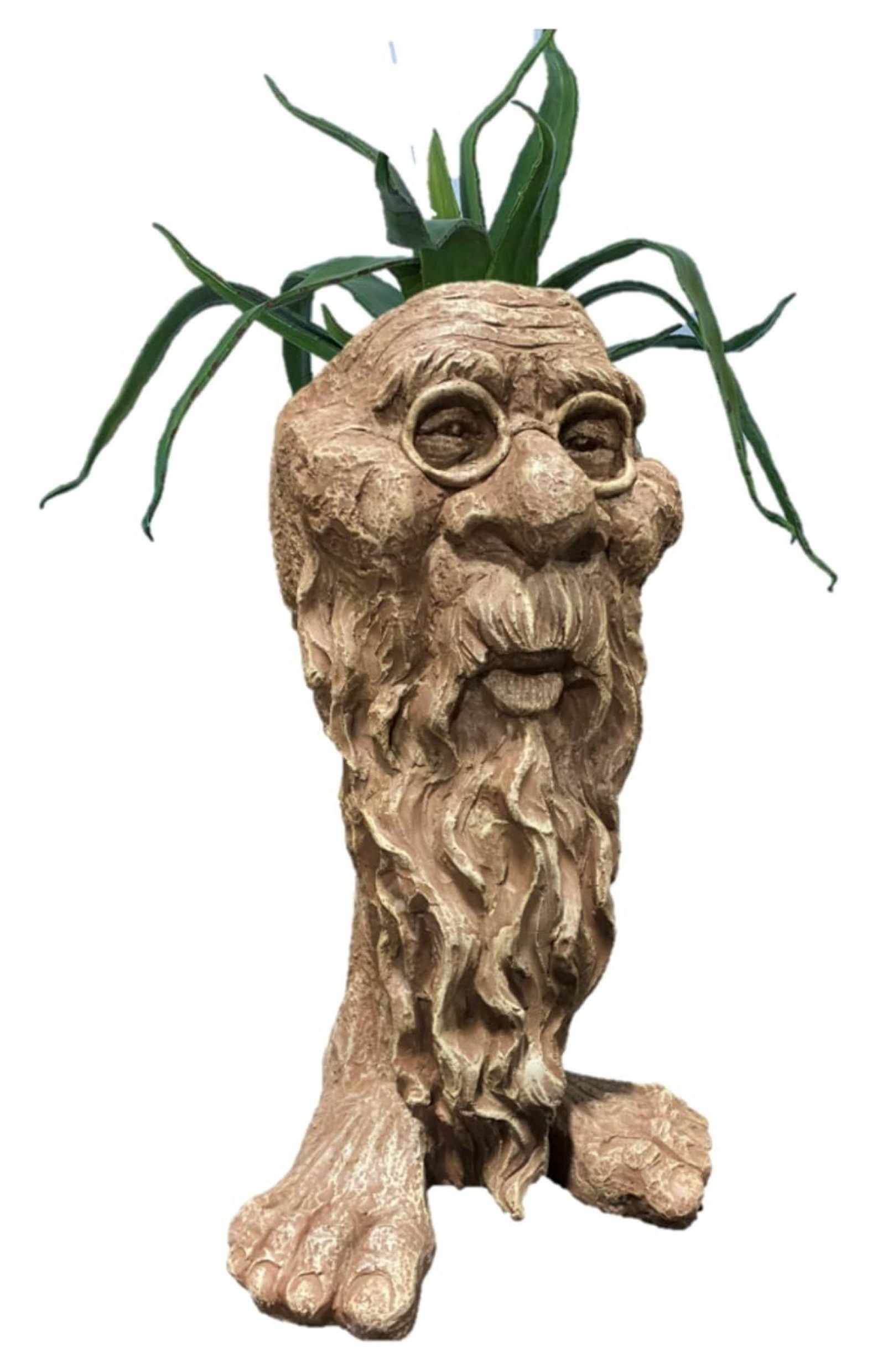 Great Grandpa RIP Planter Face Pot Patio & Garden Statue in Stone Wash ...