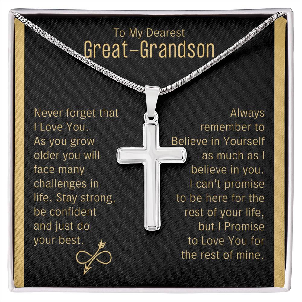 Great-Grandson, Just Do Your Best - Cross Necklace - Artisan Cross ...