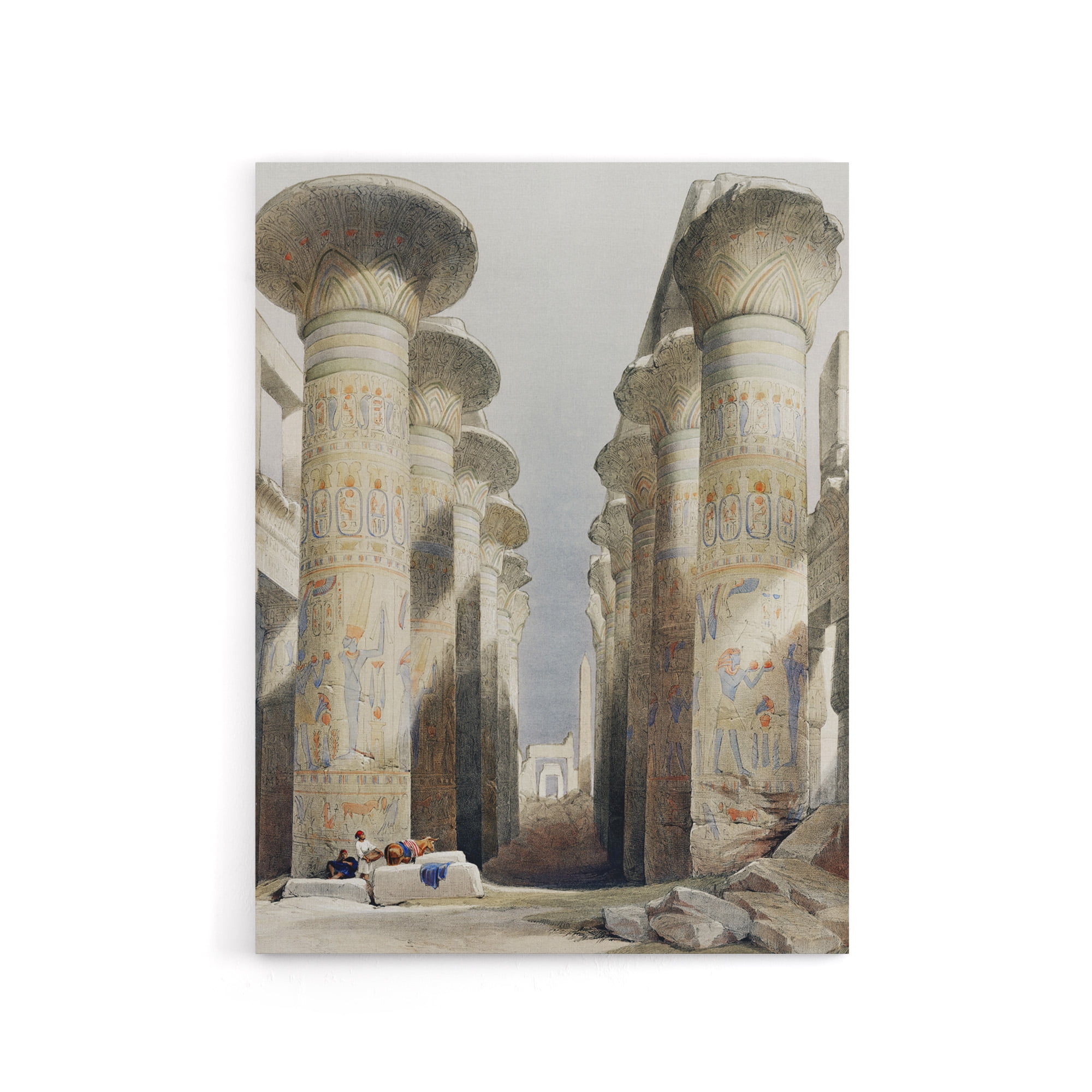 Great Hall at Karnak Temple D. Roberts Vintage Canvas Wall Art 18X24 ...