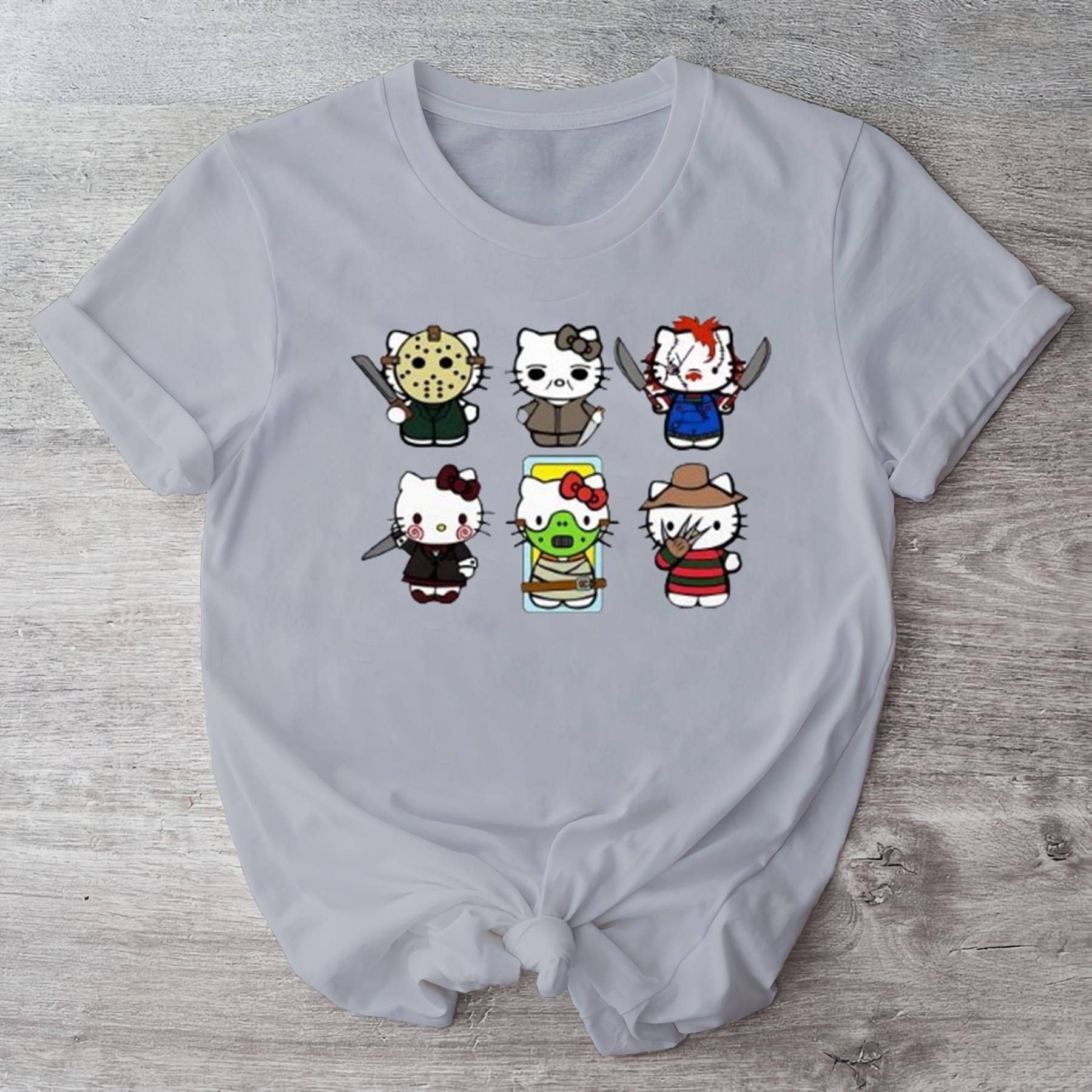Great Halloween Hello Kitty Shirt Horror Movie Characters T-Shirt ...