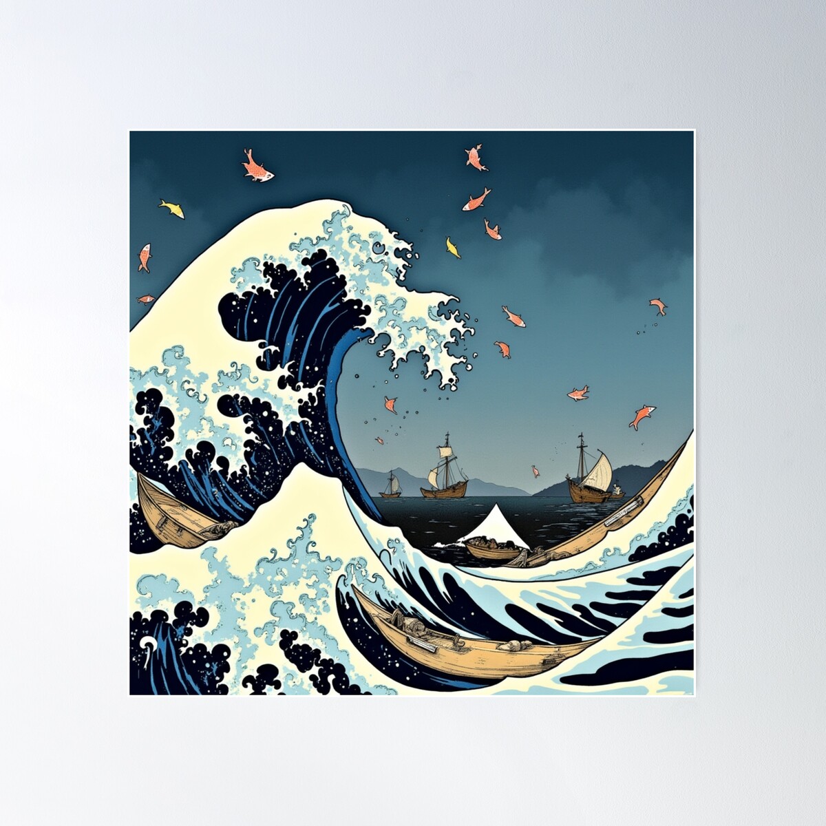 Great Hokusai Wave Of Japan Poster Wall Art, Modern Wall Decor For ...