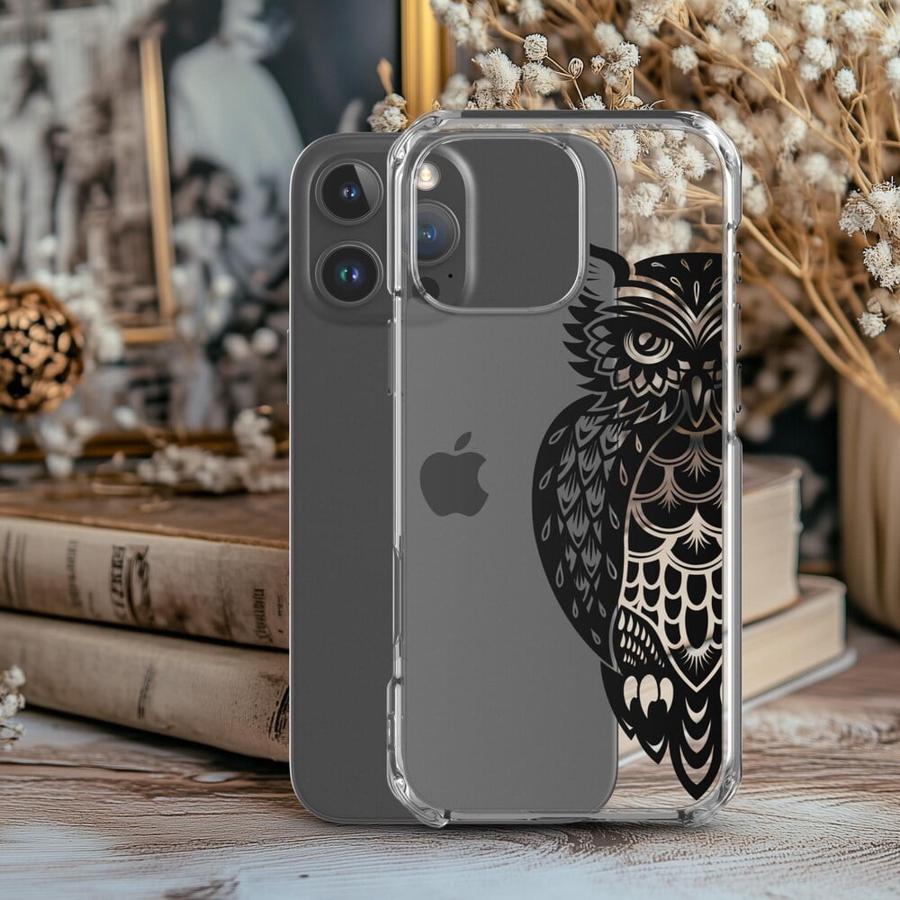 Great Horned Owl Clear Woodland Forest Bird Phone Case with iPhone 17 ...