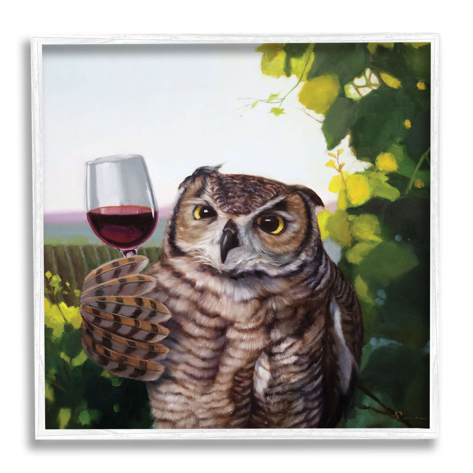 Great Horned Owl Drinking Red Wine Vineyard Bird Animals & Insects ...